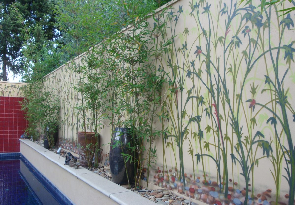 Bamboo Pool Feature Wall - Graffiti Artist Melbourne