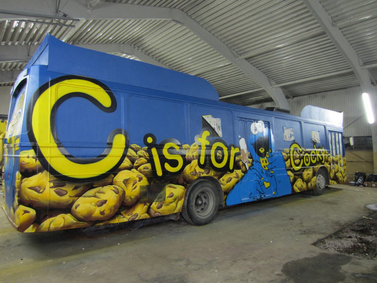 Cookie Monster Bus Graffiti - Graffiti Artist Melbourne