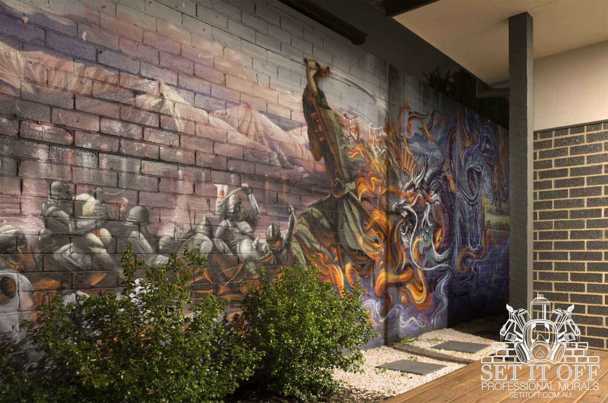Samurai Mural - Graffiti Artist Melbourne