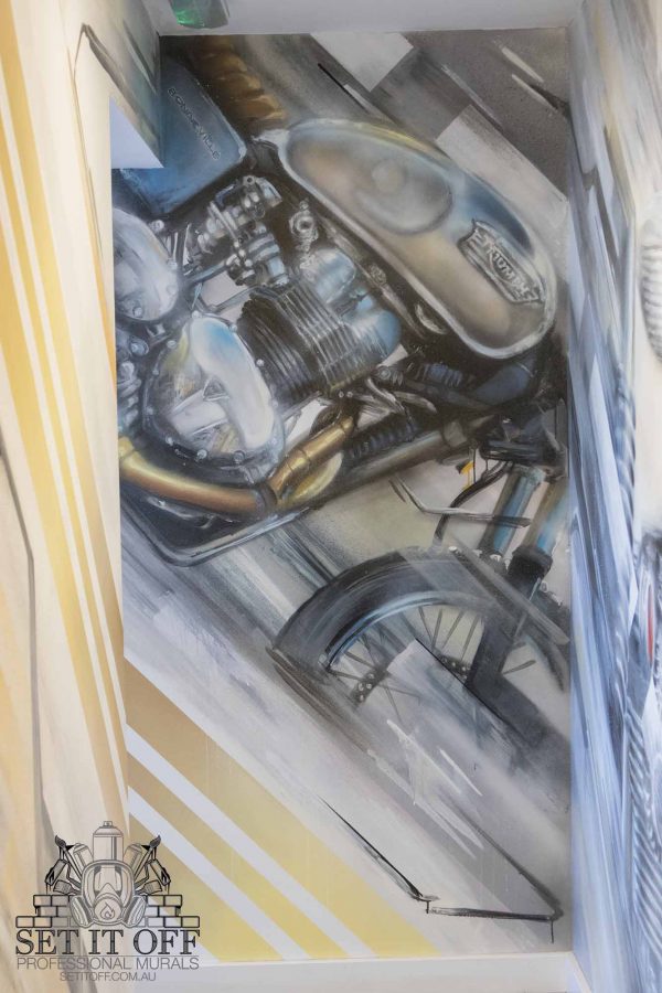Triumph Motorcycle Wall Art - Graffiti Artist Melbourne